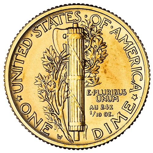 2016 1/10 oz Mercury Dime Centennial Gold Coin – Steinmetz Coins & Currency