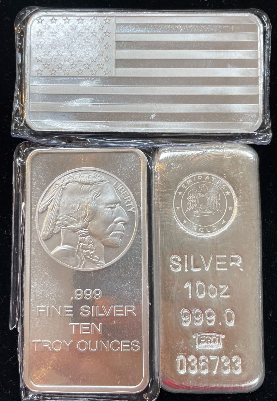 10 oz Silver Bar (various designs) – Steinmetz Coins & Currency