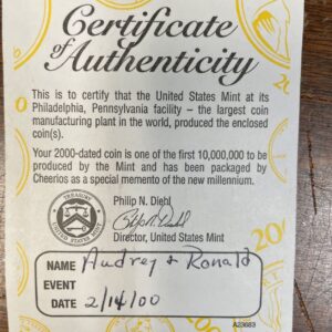 2000 Cheerios Penny – Steinmetz Coins & Currency