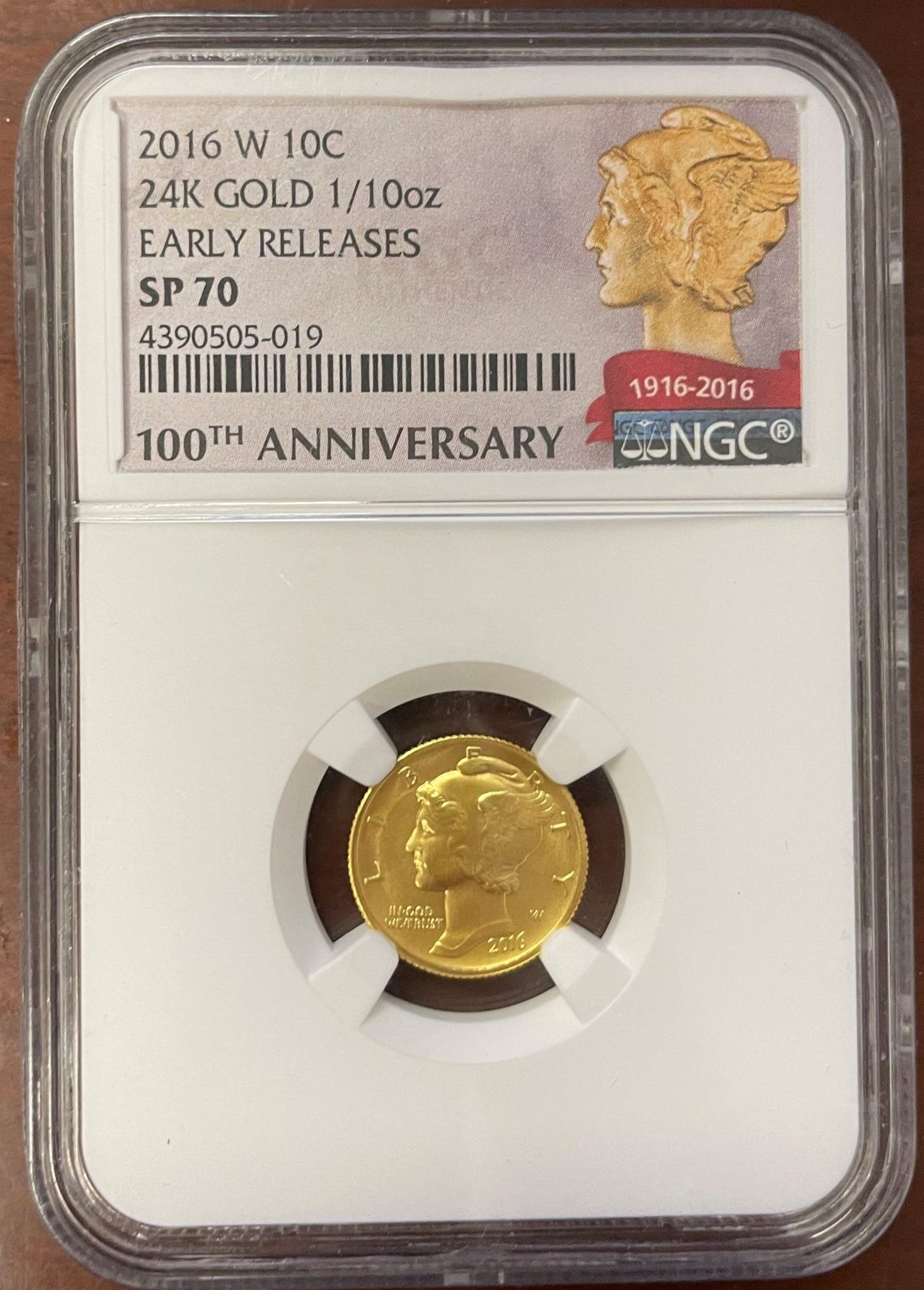 2016 – 100th Anniversary Gold Mercury! MS70 NGC - Steinmetz Coins ...