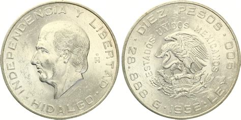 Mexico Large Crown Silver 10 Pesos Hidalgo – Steinmetz Coins & Currency