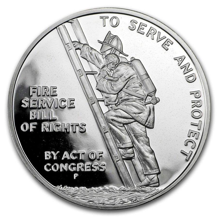 1992 1 oz Silver Ben Franklin Firefighters Medal Proof – Steinmetz ...