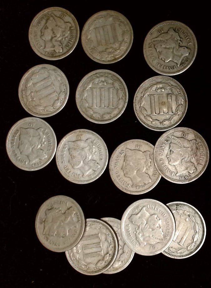 Copper Nickel 3 Cent Piece – Very Good to Better – Steinmetz Coins ...
