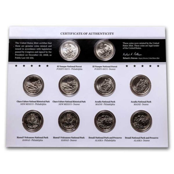 2012 US Mint America The Beautiful Quarters Uncirculated Coin Set ...