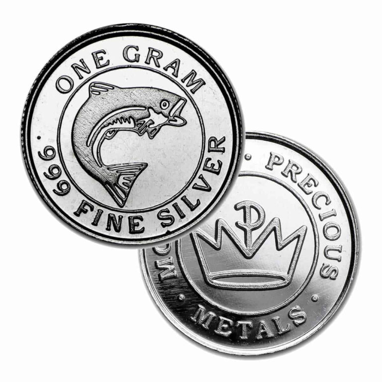 1 Gram .999 Fine Silver Round – Monarch Salmon Fish – Steinmetz Coins ...