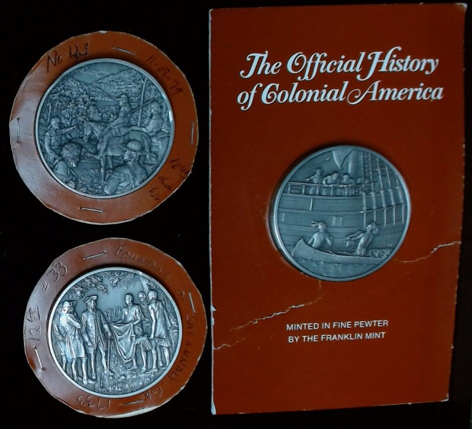 The Official History of Colonial America Pewter Medals – Lots Of 4 ...
