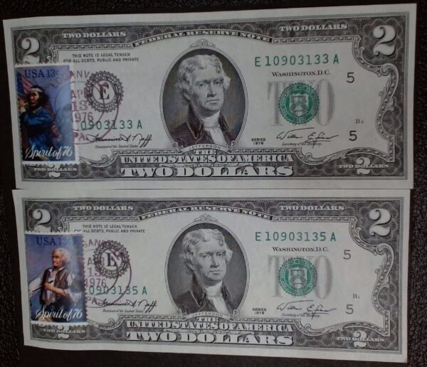 1976 $2 Dollar Bill First Day Issue Stamped – Uncirculated – Steinmetz ...