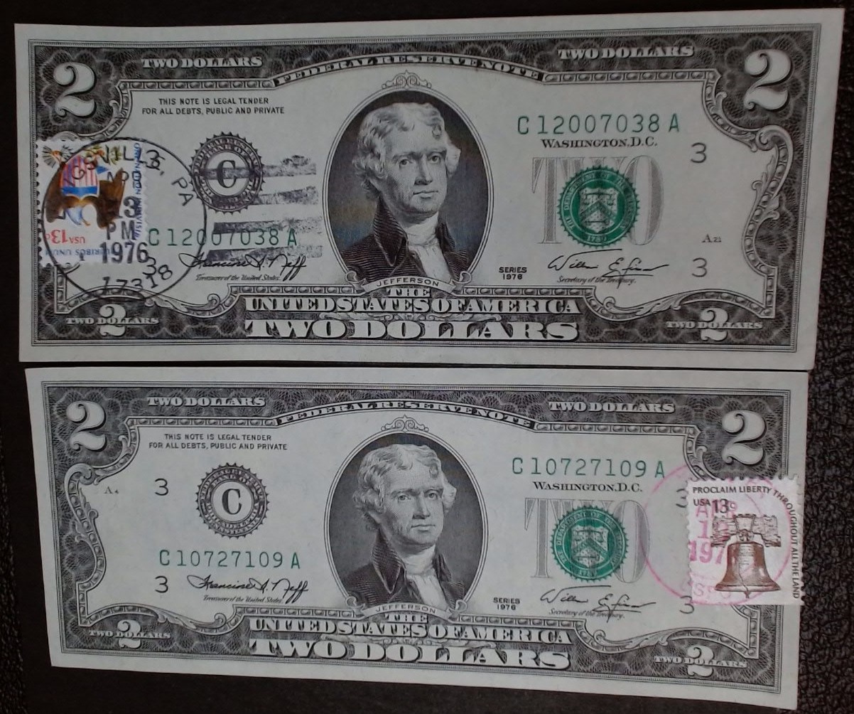 1976 $2 Dollar Bill First Day Issue Stamped – Uncirculated – Steinmetz ...