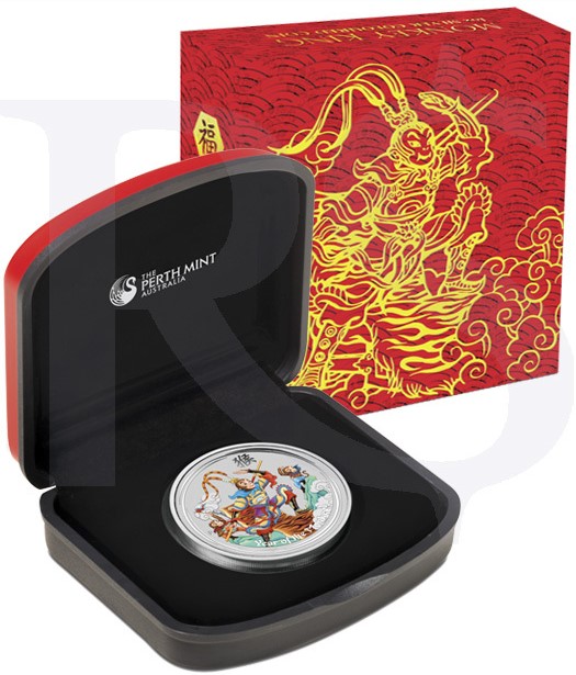2016 Perth Mint Australia Colored Monkey King 1 oz .999 Silver Coin ...