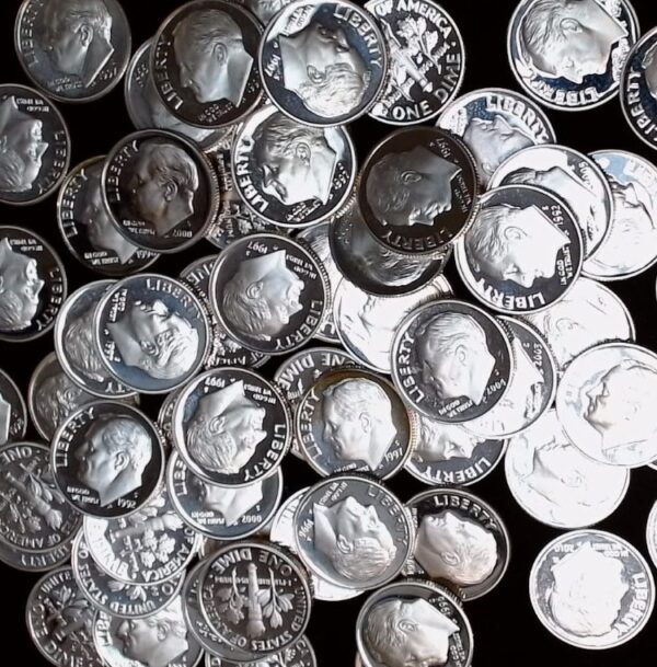 Random 1990’s & 2000’s Proof Silver Dime Roll – Steinmetz Coins & Currency