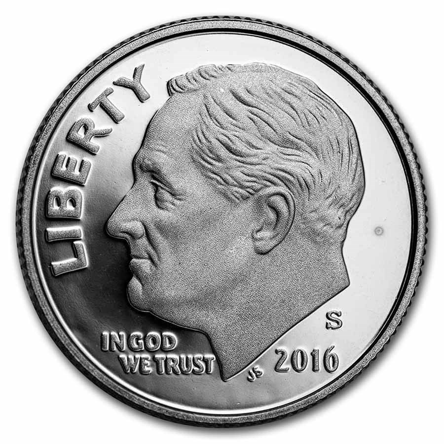 2016 S Proof Silver Single Dime – Steinmetz Coins & Currency