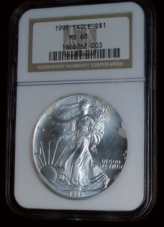 1995 Silver Eagle MS68 NGC – Steinmetz Coins & Currency