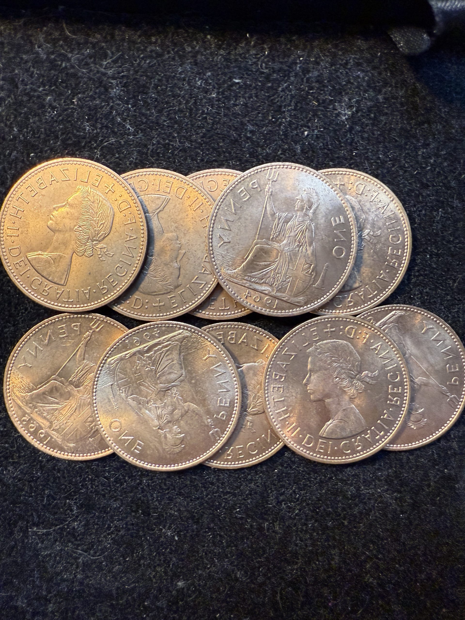 10 English Large Pennies Uncirculated! – Steinmetz Coins & Currency