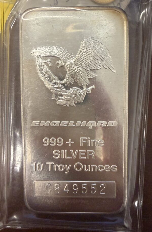 10 oz Engelhard Silver Bar Eagle – Steinmetz Coins & Currency
