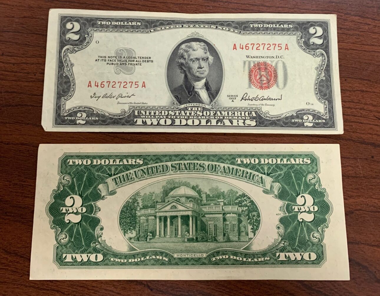 1953 Red Seal Two VF – Steinmetz Coins & Currency